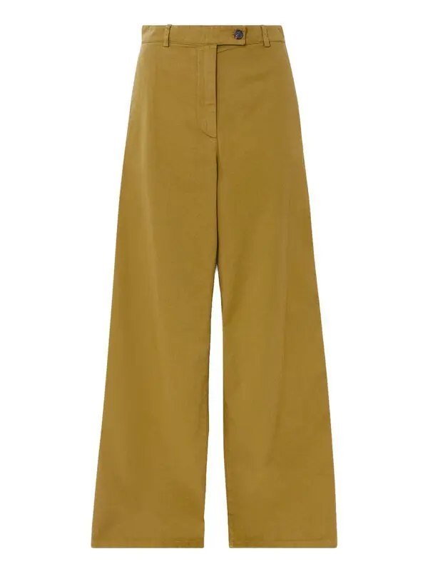 Dries Van Noten Cotton-twill Wide-leg Pants - Yellow
