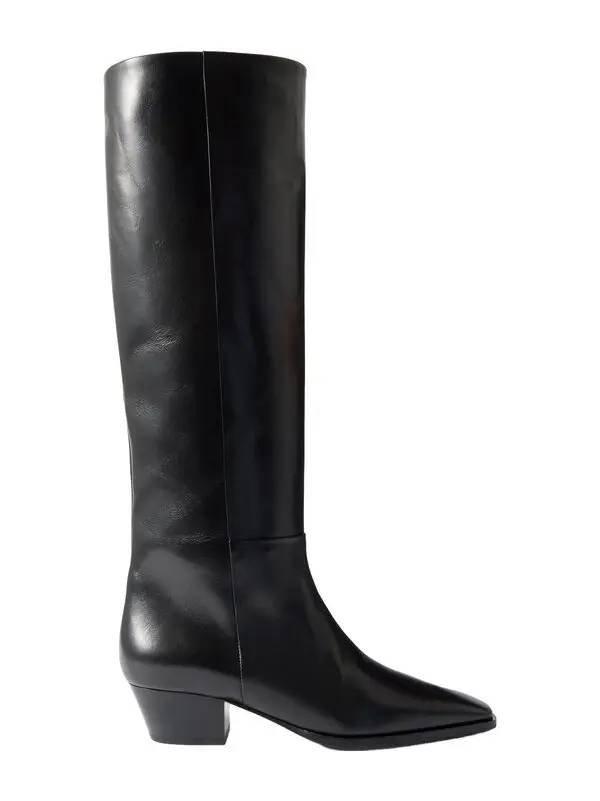 AeydĒ Medea Leather Knee Boots - Black