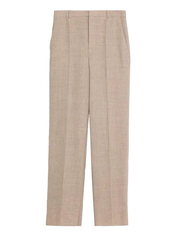 Saint Laurent Straight-leg Wool Trousers - Beige