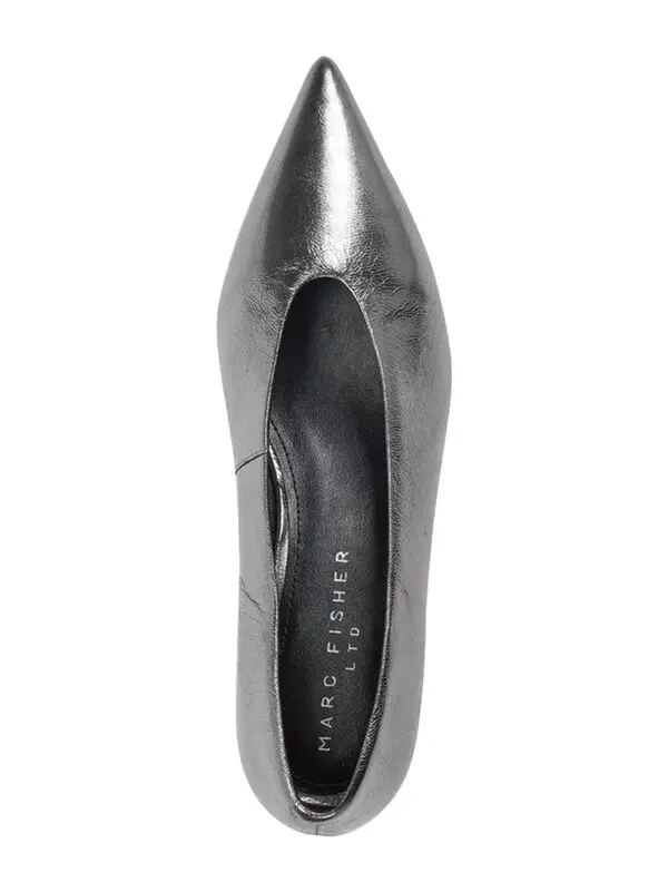 Marc Fisher Cecile Leather Pumps - Silver