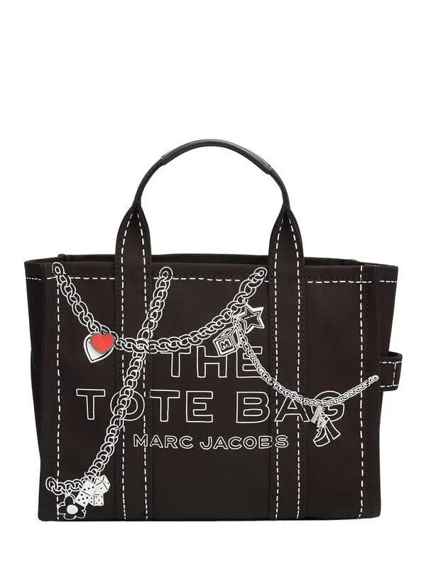 Marc Jacobs The Medium Trompe L'oeil Canvas Tote Bag - Black Multi