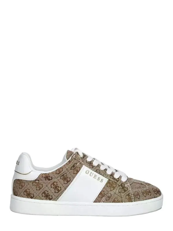 Guess Jrone Monogram Canvas Sneakers - Brown