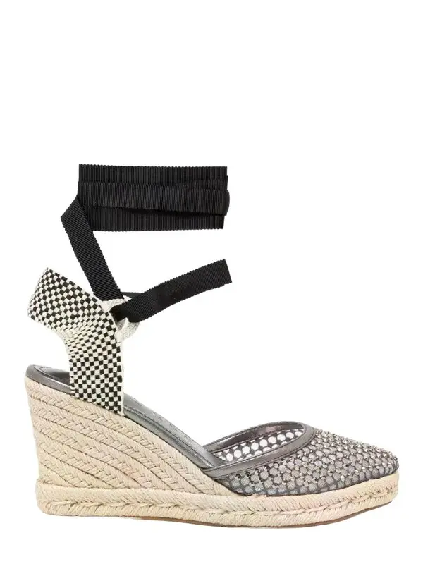 Guess 100mm Woven Wedge Espadrilles - Grey