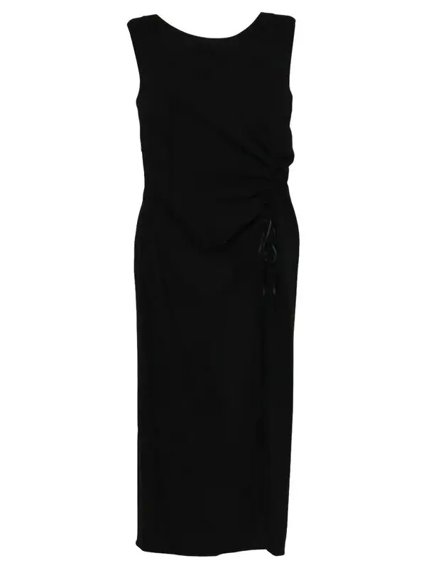 LESS Gathered Detail Dress - Black