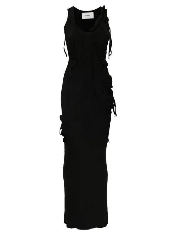 Coperni Ribbon-detail Knitted Maxi Dress - Black