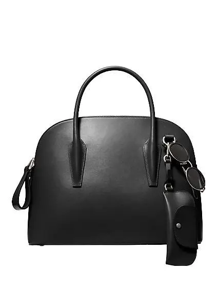 Michael Kors Kaitlin Large Leather Dome Satchel - Black