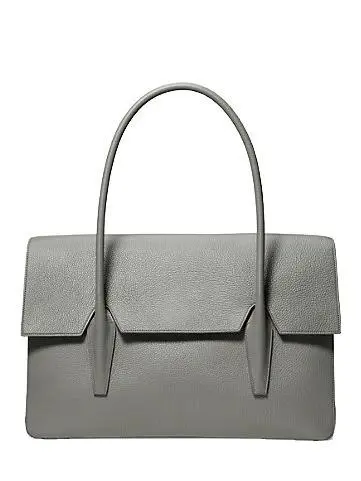 Michael Kors Natasha Large Leather Satchel - Grey