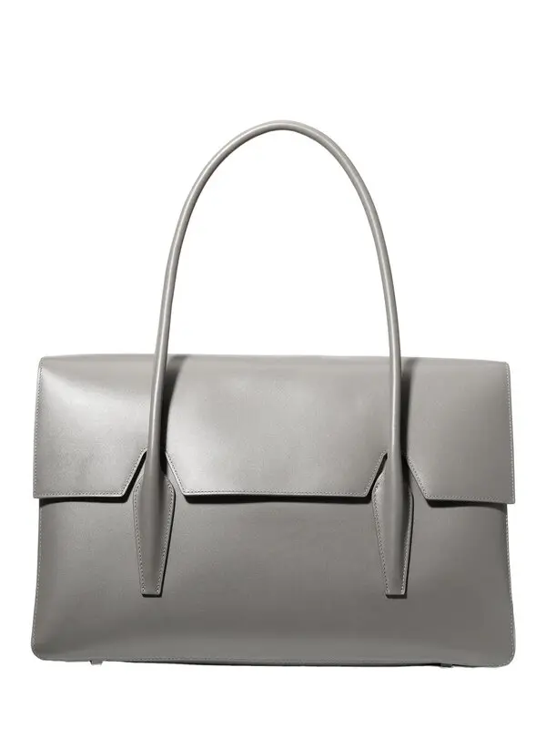 Michael Kors Natasha Large Leather Satchel - Grey
