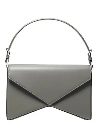Michael Kors Manhatta Large Leather Shoulder Bag - Grey
