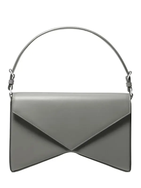 Michael Kors Manhatta Large Leather Shoulder Bag - Grey