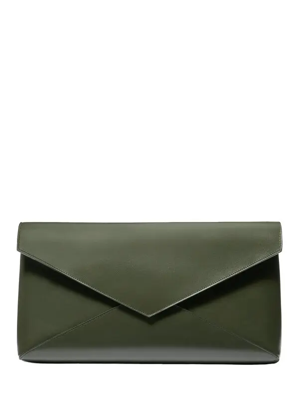 Michael Kors Jeanne Medium Leather Envelope Clutch - Green