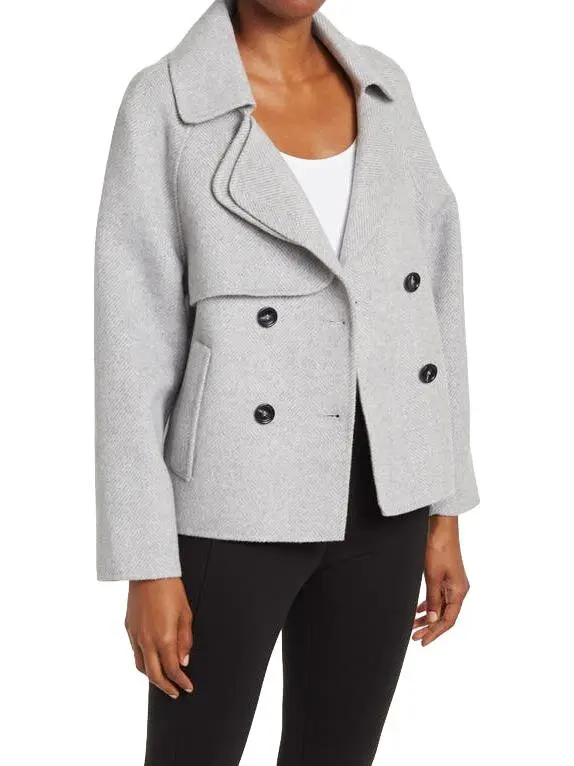 BELLE & BLOOM I'm Yours Wool Blend Pea Coat - Grey