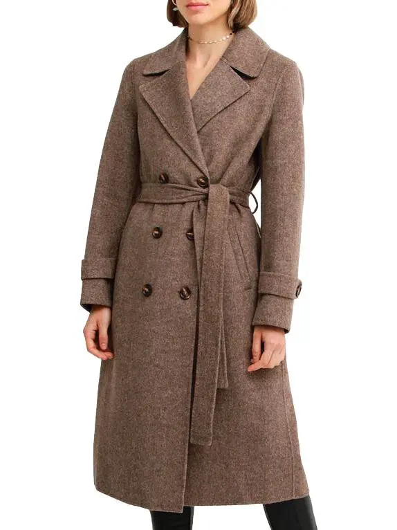BELLE & BLOOM Belted Wool-blend Coat - Walnut