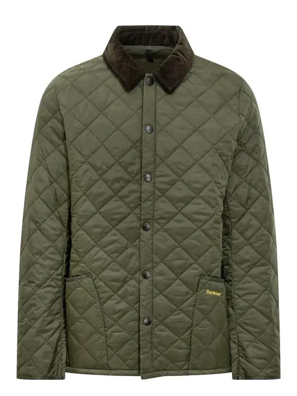 Barbour Quilted Jacket With Velvet Collar - Green
