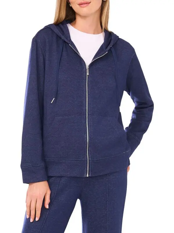 Vince Camuto Relaxed Fit Zip-up Hoodie - Dusk