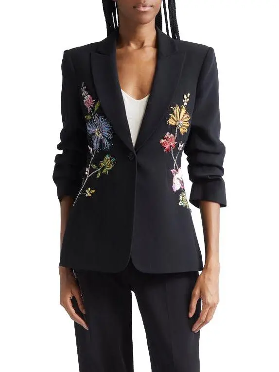 Cinq À Sept Sequin Floral Blazer - Black/multi