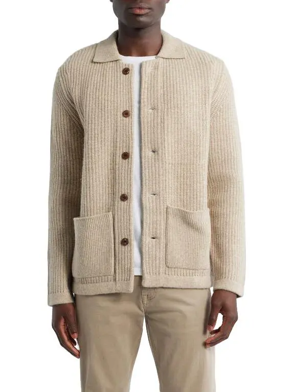 ALEX CRANE Kite Merino Wool Cardigan - Bone