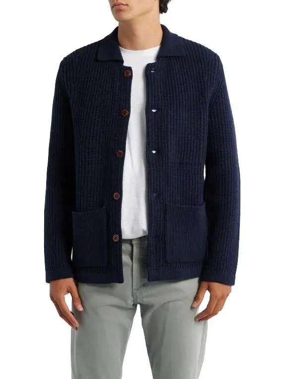 ALEX CRANE Kite Merino Wool Cardigan - Indigo