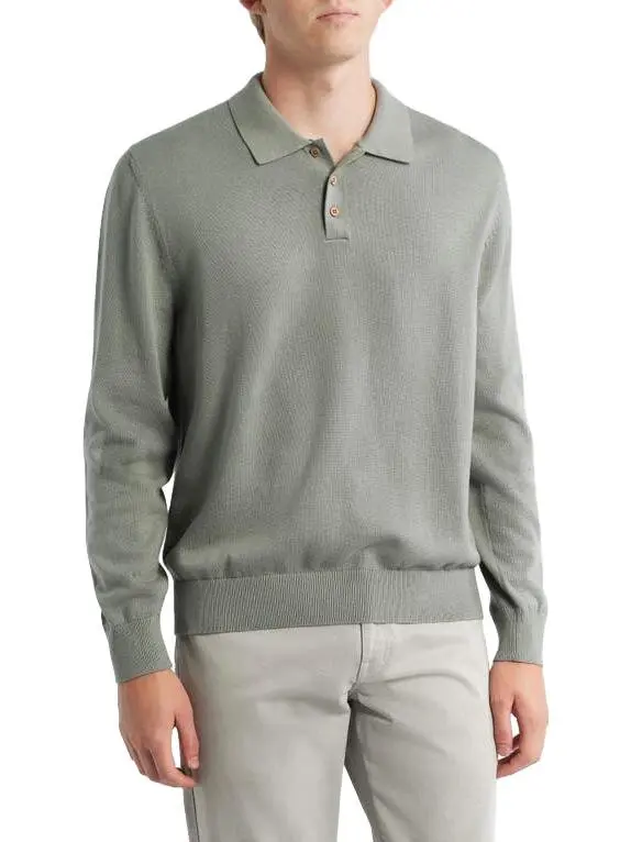 ALEX CRANE Feather Organic Cotton Polo Sweater - Jade