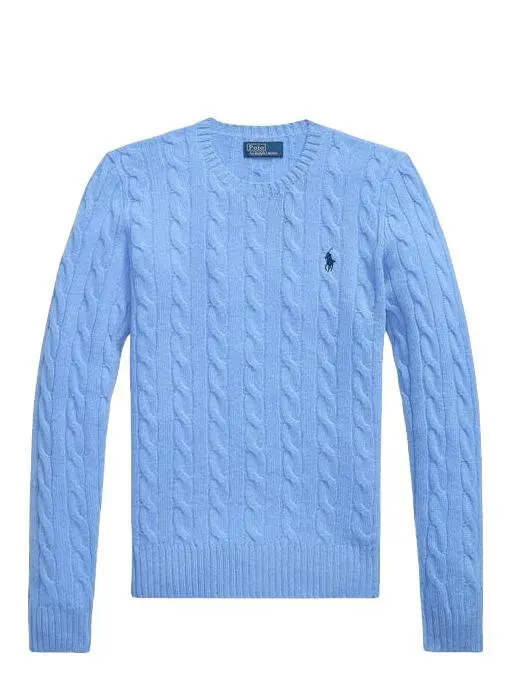 Polo Ralph Lauren Cable Wool & Cashmere Crewneck Sweater - New Litchfield Blue