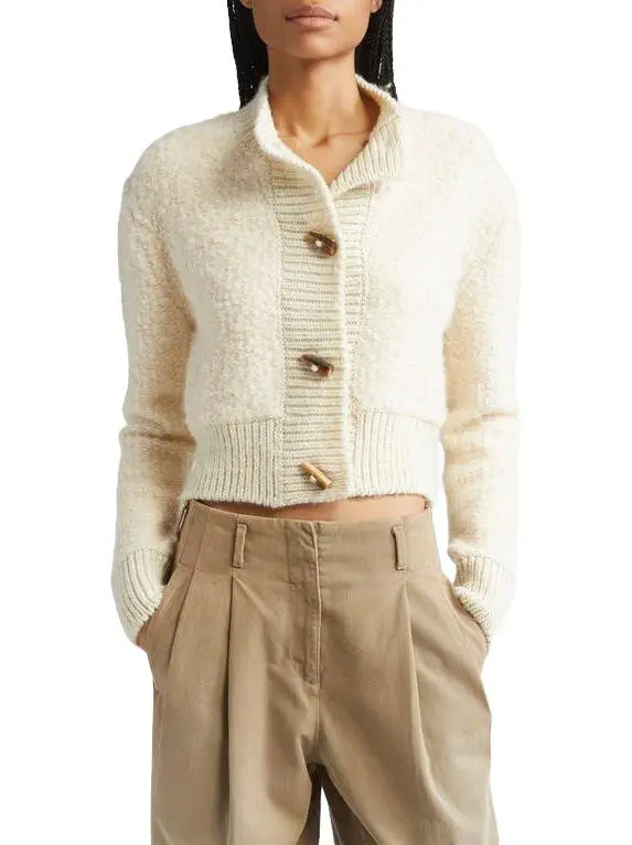 Golden Goose Journey Crop Sweater Jacket - Natural White