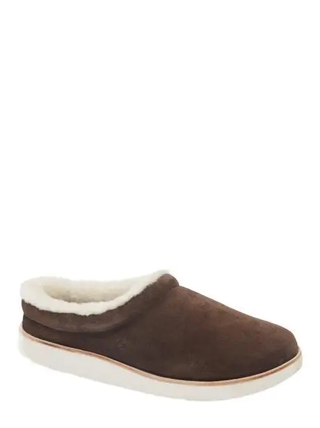 Olukai Mani Genuine Shearling Slipper - Dark Oak/golden Sand
