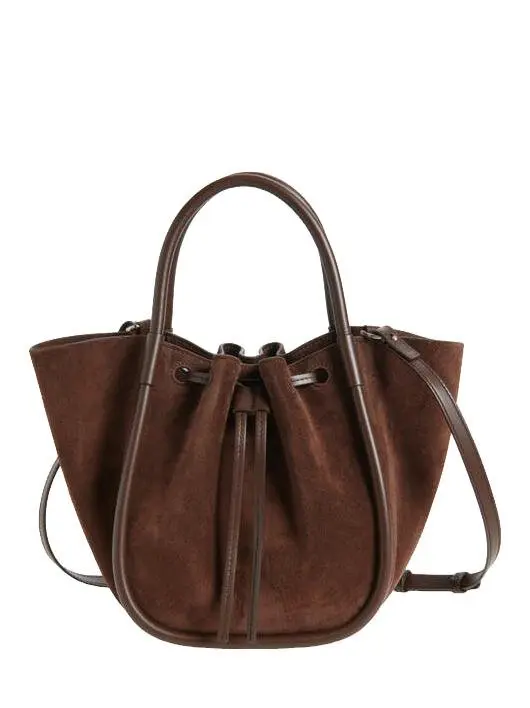 Proenza Schouler Small Ruched Suede Tote - Chocolate