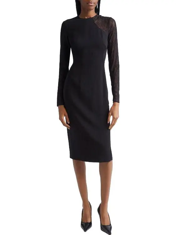 Stella McCartney Lace Long Sleeve Dress - Black