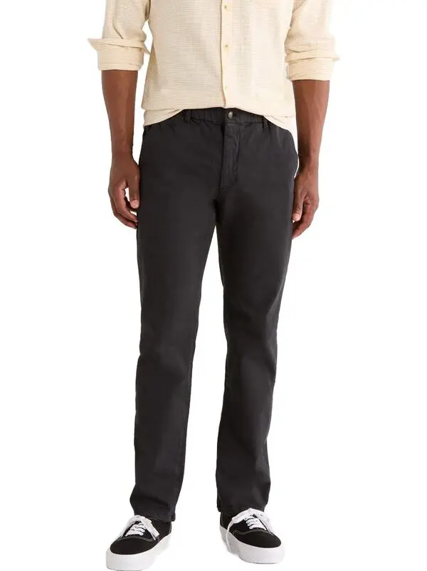 Marine Layer Saturday Slim Straight Leg Twill Chinos - Washed Black