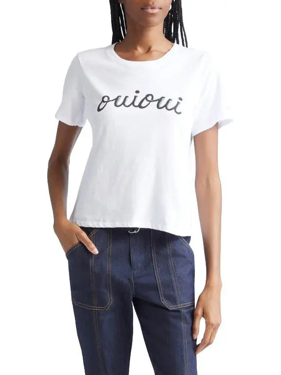 Cinq À Sept Script Oui Oui T-shirt - White/black