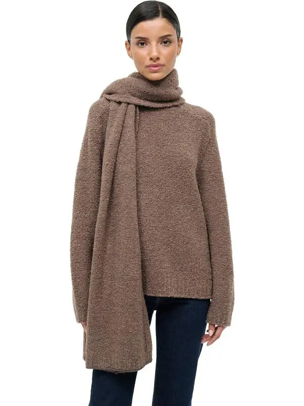 Staud Siren Sweater & Scarf Set - Truffle