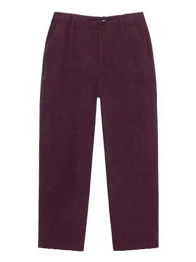 StÜssy Relaxed Textured Wool Trousers - Wine