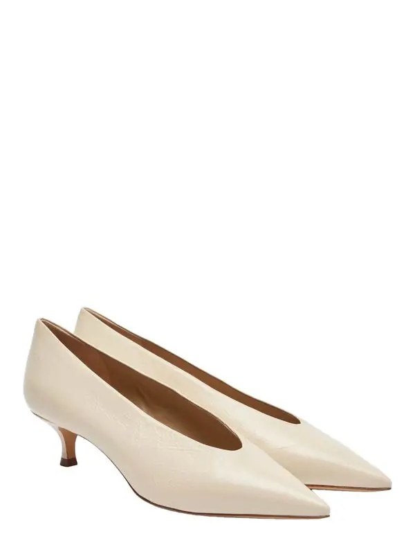 Le Monde Beryl Babouche Leather Pumps - White