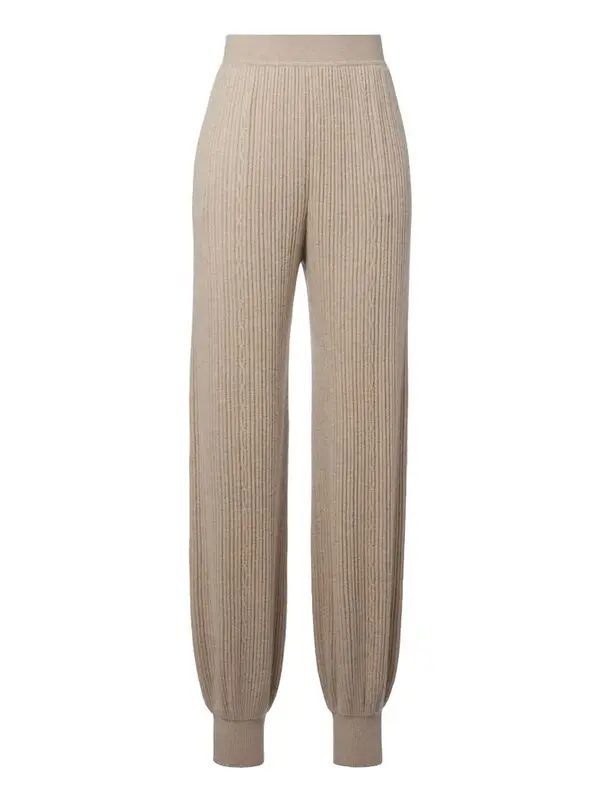 Loro Piana Plane Tree Ribbed-knit Cashmere Sweatpants - Beige
