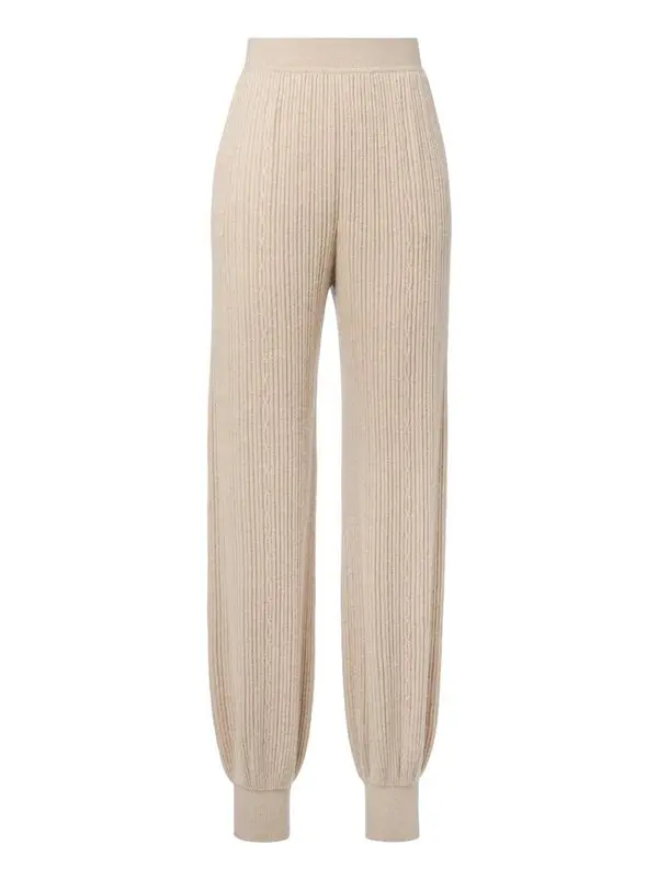 Loro Piana Plane Tree Ribbed-knit Cashmere Sweatpants - Beige