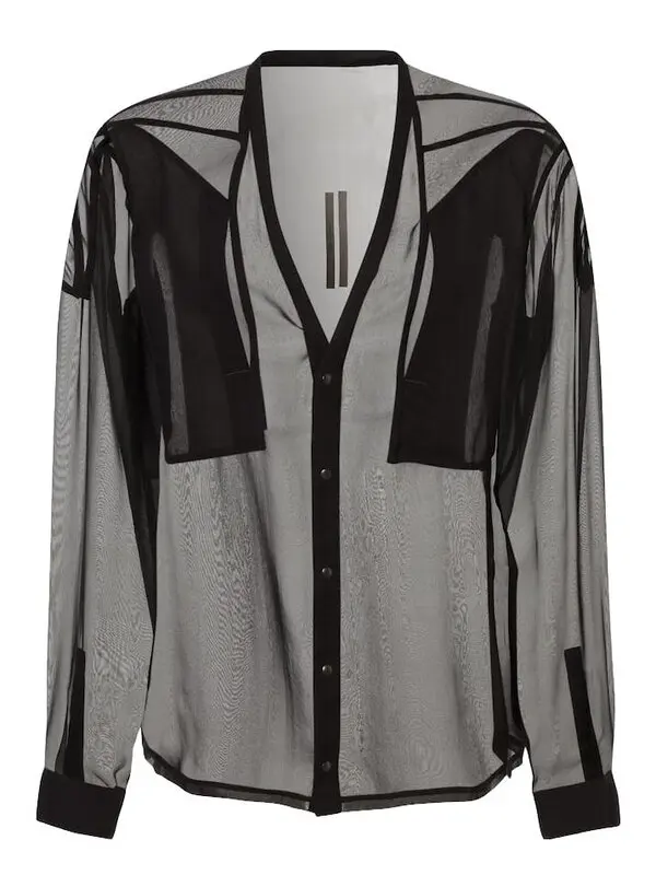 Rick Owens Sheer Silk Shirt - Black