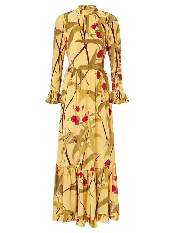 La DoubleJ Visconti Silk Crêpe De Chine Maxi Dress - Yellow