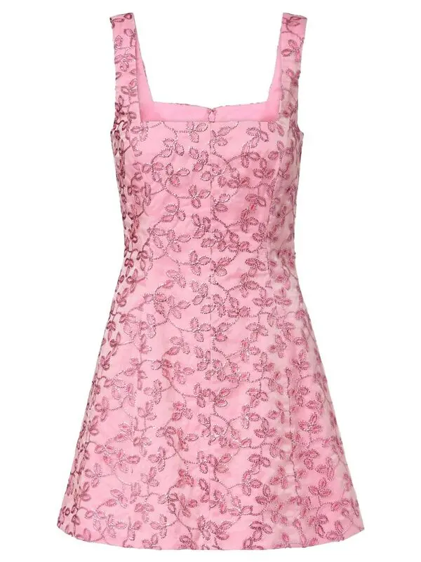 MARKARIAN Floral Sequined Mini Dress - Pink