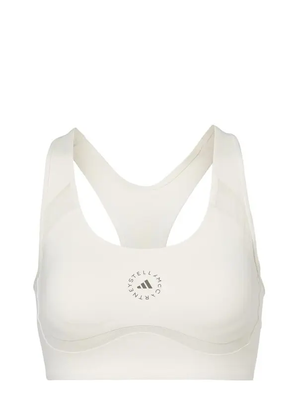 Adidas By Stella McCartney Logo Padded Sports Bra - White