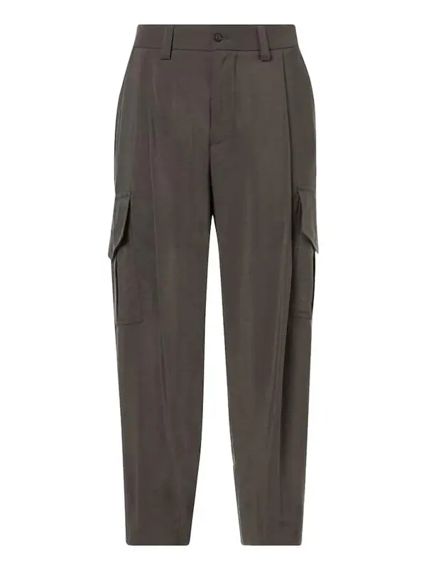 Giorgio Armani Silk-blend Cargo Pants - Brown