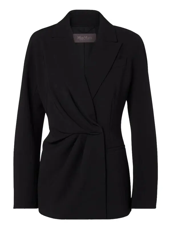 Max Mara Draped Cady Wrap Jacket - Black