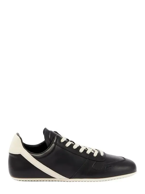 Rick Owens Minimal Leather Sneakers - Black