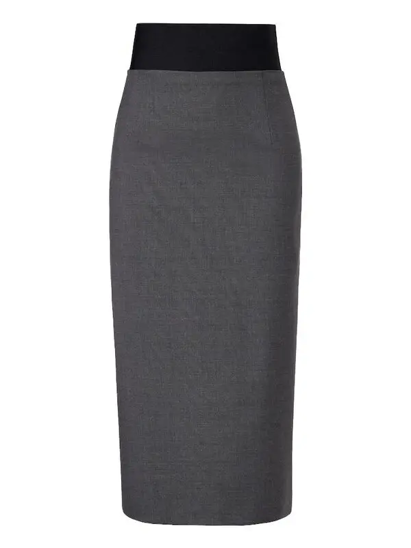 Sportmax Finire Virgin Wool Pencil Skirt - Grey