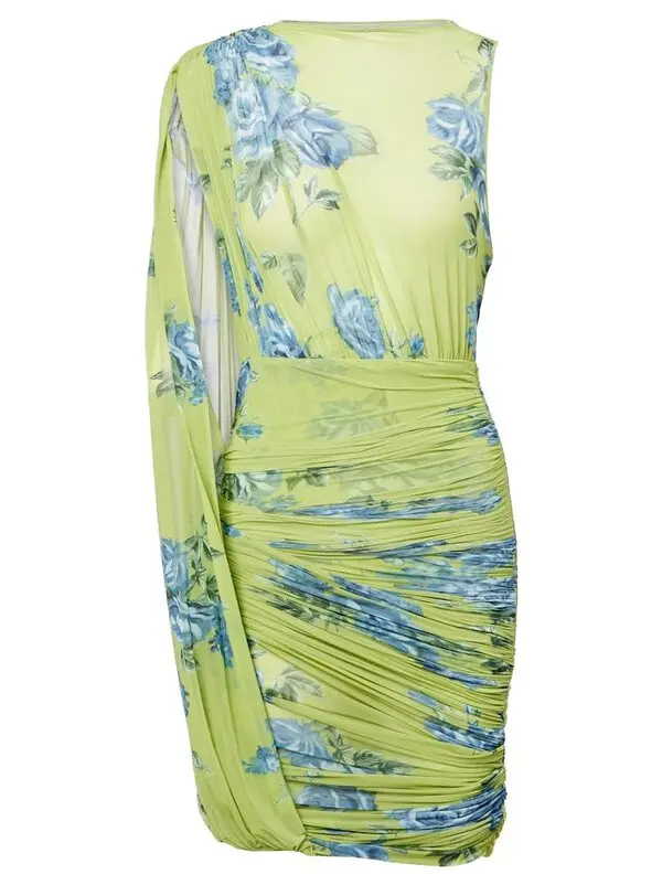 Magda Butrym Draped Floral Minidress - Green