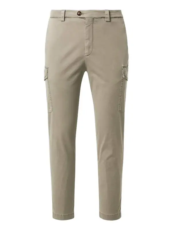 Brunello Cucinelli Cotton-blend Slim Pants - Beige