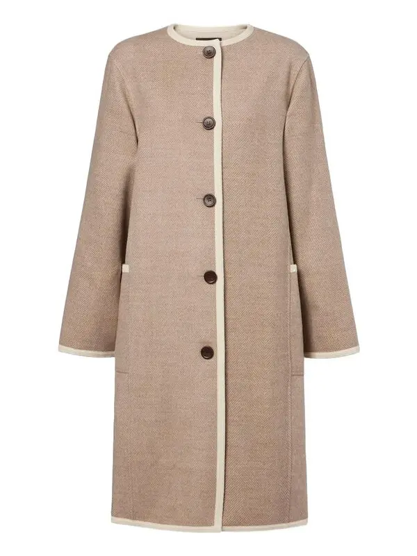Loro Piana Virgin Wool Buttoned Coat - Beige