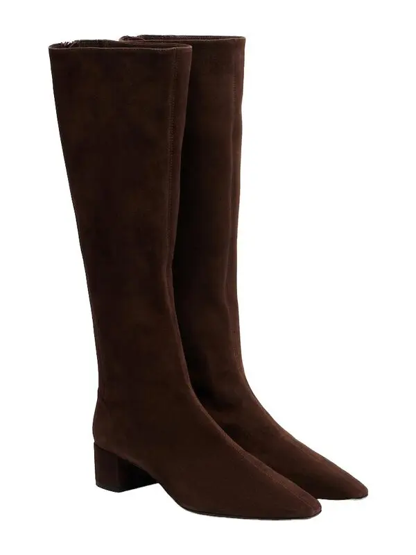 AQUAZZURA Saint Honore 35 Suede Knee-high Boots - Brown