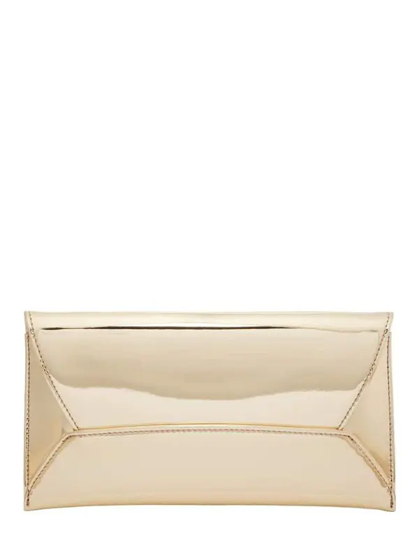 AQUAZZURA Envelope Metallic Leather Clutch - Gold