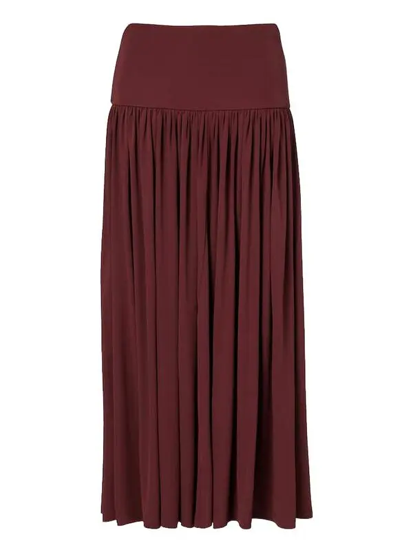 AYA MUSE Gathered Maxi Skirt - Burgundy