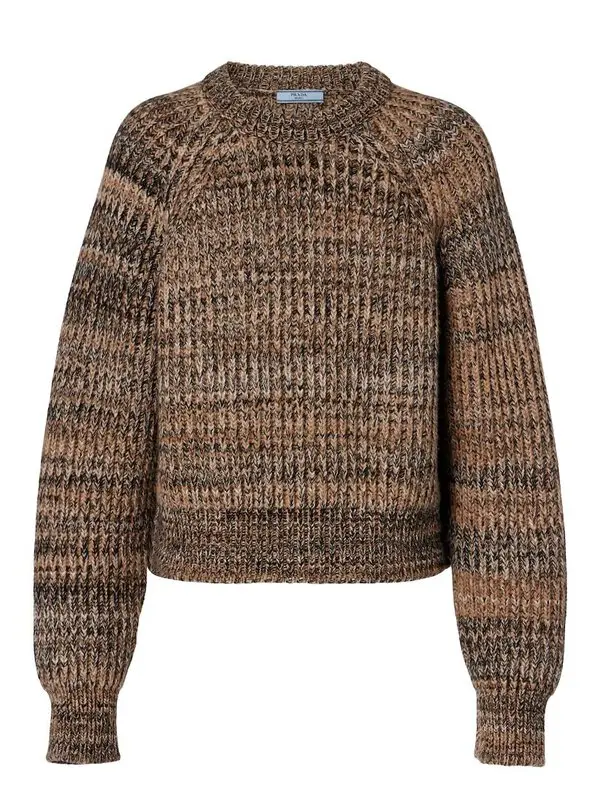 Prada Wool And Cashmere Crewneck Sweater - Brown
